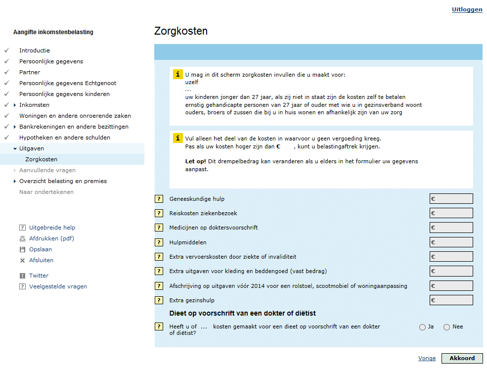 De aftrek van zorgkosten over het jaar 2018 - VND